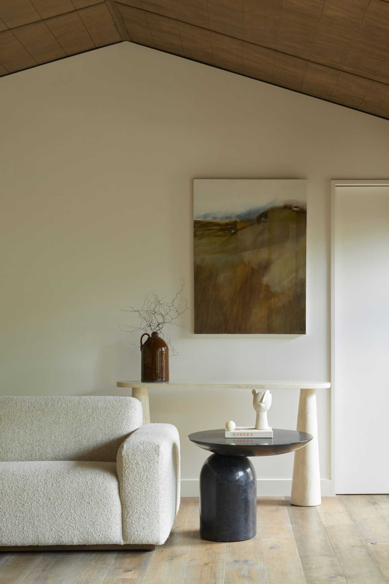 WALTER BEDSIDE / LARGE STONE SIDE TABLE - David Shaw